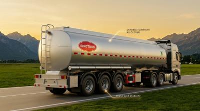 China 50 - 80 Tons Fuel Tank Truck SINOTRUK 50000 Liters Semi Trailer Dump Truck for sale