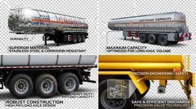 China Large Capacity Tri - Axle Diesel Tankers Semi Trailer Truck 50 - 80Tons for sale
