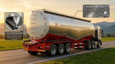 China 50-60CBM Oil Tank Truck  , 3 Axle 48500 Liter Heavy Duty Truck Parts for sale