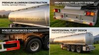 China 50 - 60 CBM SINOTRUK Oil Tank Truck 3 - 4 Axles Hydraulic Flatbed Trailer for sale