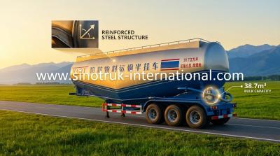 China SINOTRUK 48000L Powder Material Tank Trailer Truck - 50-80 Ton Capacity for Cement Transport for sale