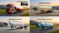 China SINOTRUK 3 Axle 55000L Bulk Cement Tank Semi Trailer Truck with 65000kg GVW and 50-80 Ton Capacity for sale