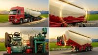 China 3 Axle SINOTRUK Bulk Cement Tank Trailer Truck with 55-65CBM Weichai engine for sale