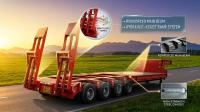China Low-bed Semi Trailer Truck 3 Axles 70Tons 17m for Loading construction machine for sale