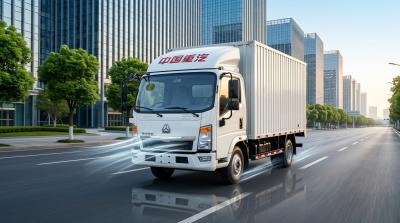 China Low Noise Light Duty Delivery Box Truck LHD 4X2 116HP ZZ1087D3614C180 for sale