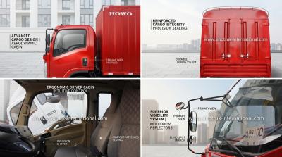 China SINOTRUK HOWO 16 Ton Light Duty Truck 140HP Box Van with 3800mm Wheel Base and 15795kg Gross Weight for sale