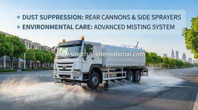 China Sinotruk HOWO White RHD 6x4 Water Tank Truck ZZ1257V4347B1 With High Pressure Flush Function for sale