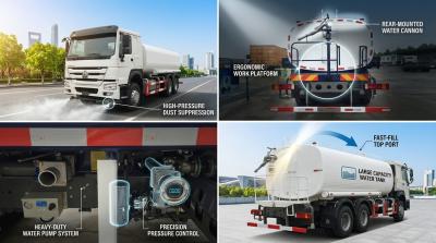 China SINOTRUK HOWO 6x4 Water Tanker Truck 15-25CBM Capacity with 336HP Engine for Municipal and Industrial Use for sale