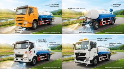 China SINOTRUK HOWO Water Tank Truck 8-12CBM Capacity with 360° Rotation for Mining and Construction for sale
