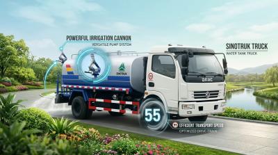 China SINOTRUK HOWO 5CBM Water Tank Truck with 8.2 Tons Driving Axle for Landscape Engineering and Mining Applications for sale