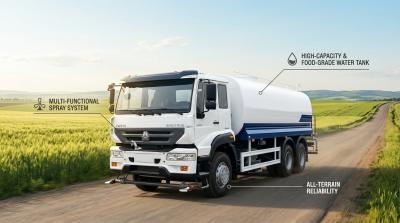China SINOTRUK 18CBM Stainless Steel Water Sprinkling Truck | 290HP Engine | 28m Spray Range for Mining & Landscaping for sale