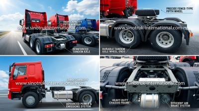 China Tow Tractor Trailer Truck LHD 6x4 371HP Flat Roof Cabin SINOTRUK HOWO Truck for sale