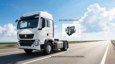 China SINOTRUK HOWO T5G Tractor Truck 6x4 336 HP Euro 4 with 11.6L MAN Engine and 25000 kg Capacity for sale