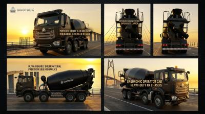 China HOWO Mixer Truck 12CBM 380HP H77L Cabin Black for sale