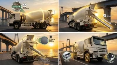 China HOWO SINOTRUK Concrete Mixer Truck 10CBM 371HP 6X4 LHD Stable and efficient for sale