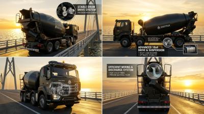 China NEW HOWO HOHAN SINOTRUK Concrete Mixer Truck Black 10CBM 380HP 8X4 RHD for sale