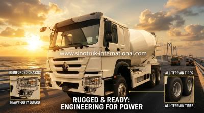 China HOWO 371HP 10m³ Concrete Mixer Truck with Eaton Pump & Motor for Heavy-Duty Construction for sale