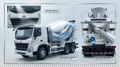 China SINOTRUK HOWO A7 Concrete Mixer Truck 10CBM 371HP 6x4 Drive for Construction Sites for sale