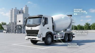 China 336HP 6X4 LHD A7 Concrete Mixer Truck 9CBM , Wear Resistant Tank Cement Truck Mixer for sale