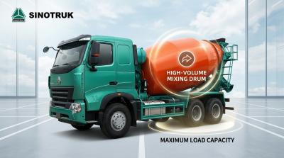 China SINOTRUK HOWO A7 Concrete Mixer Truck 10CBM 371HP 6x4 Drive for Construction Sites for sale