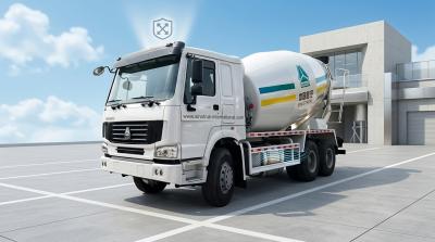 China Mobile Concrete Mixer Truck , 9CBM 290HP 6X4 LHD Ready Mix Concrete Trailer for sale