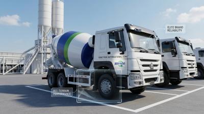 China HOWO SINOTRUK Concrete Mixer Truck 371HP White Euro II ZZ1257N3841W for sale