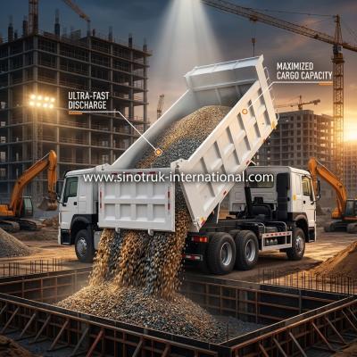 China Tipper Dump Truck 6x4 Diesel Heavy-Duty Hauler Left Hand Drive for sale