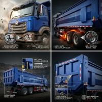 China RHD 8×4 10wheels 380HP Blue HOWO Tipper Truck High Horsepower for sale