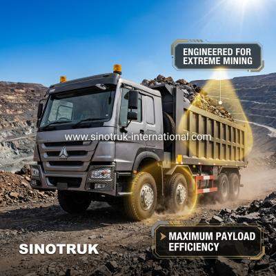 China RHD 8×4 12wheels High Horsepower HOWO 26CBM Tipper Truck 380HP Low Fuel Consumption for sale