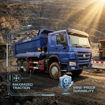 China Full DriveLow Fuel Consumption 380HP Blue HOWO Tipper Truck RHD 6×6 10wheels for sale