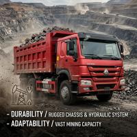 China Red HOWO SINOTRUK Dump Truck 10 - 25 Cubic Meter Load 25 - 40t ZZ3257N3847A for sale