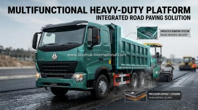 China Heavy SINOTRUK HOWO A7 Garbage Dump Truck With Long Life Time , 5800*2300*1500mm for sale