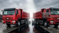 China Mining Industry Sinotruk Howo Dump Truck 336HP 6X4 RHD 30 Ton White / Red / Green for sale