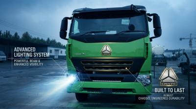 China 10 Wheels Lemon Green Tipper Dump Truck , Low Fuel Consumption Heavy Dump Truck for sale