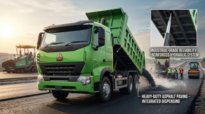 China HOWO A7 30 - 40 Tons Tipper Dump Truck RHD 6X4 Air Suspension Lemon Green Color for sale