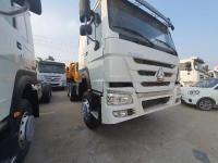 China HOWO A7 Used Tractor Truck LHD 6X4 Euro 2 371 HP With Power Assisted Hydraulic Steering White for sale
