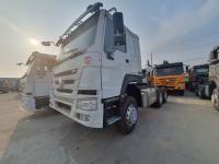 China HOWO A7 Used Tractor Truck LHD 6X4 Euro 2 371 HP With Power Assisted Hydraulic Steering White for sale