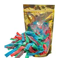 China Jiutai Yummy Chewy Sour Belt Candy Acid Liquorice Candy Stick Shape for sale