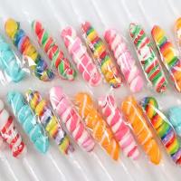 China Christmas Lollipop Rainbow Candy Swirl Custom Rainbow Twist Pops Stick Shape for sale