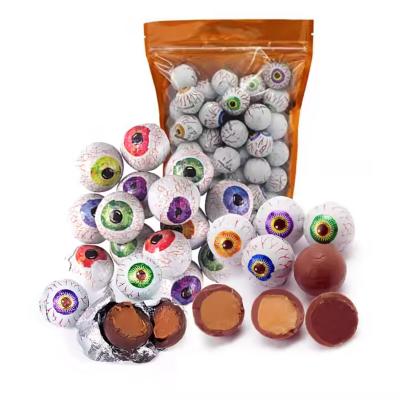 China Custom Halal Bulk Chocolate Eye Ball Milk Chocolate Ball Brown for sale