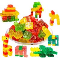 China Natural Pure Fruit Juice 3D 4D Gummies Block Shaped Building Block Jelly Candy for sale