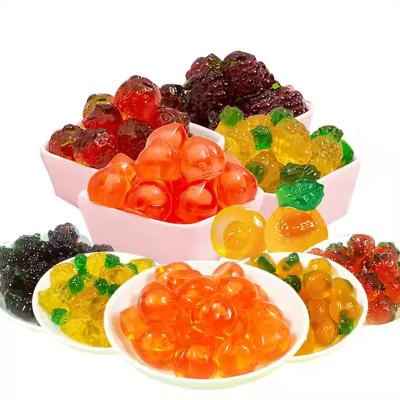 China Fruit Bonbons Candy 3D 4D Gummies Bulk Jam Filled Soft Candy Sweets for sale