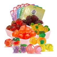 China Mini 3D 4D Jelly Candy Gummies Mix Fruit Shape Jam Filled Bulk for sale