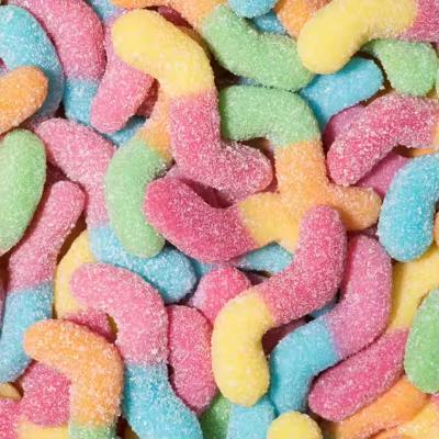 China New Sour Fruty Ordinary Gummies Worm Jelly Candy Sweets Bulk Halal for sale
