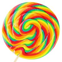 China OEM Custom Halal Round Rainbow Lollipop Swirl Twist Shape Sweets Fruity Flavor for sale