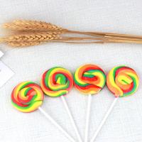 China OEM Custom Halal Round Rainbow Lollipop Swirl Twist Shape Sweets Fruity Flavor for sale