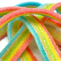 China Fruit Flavored  Sour Belt Candy  Gummy Belt Soft Strip Bulk Fizzy Sour Sweets for sale