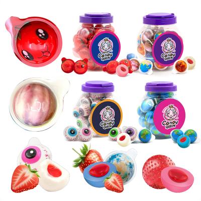 China HACCP Jam Filled Gummy Balls Jelly Candy Custom Label Bulk Fruity Flavor for sale