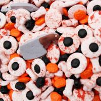 China Custom Personal Label Tablet Candy Bulk Halloween Eyeball Hard Pressed Candy for sale