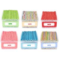 China Ribbon Line Sweet Sour Rainbow Straws Coated Long Gummy Candy for sale